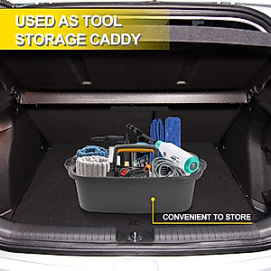 Whalegend Cleaning Caddy, Cleaning Caddy Organizer with Handle, Plastic Tool Storage Cleaning Supply Caddy for College Dorm, Kitchen, Garden, Under Sink,Gray