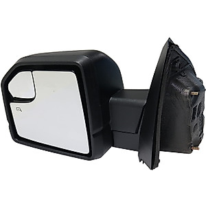 Kool Vue Right Power Heated Mirrors for Ford F-150 2015-2018 Manual Fold With Signal Light, Spotter Glass & Puddle Lamp; Without Memory & Auto-Dimming Textured Standard Cab, Up To 02/26/18