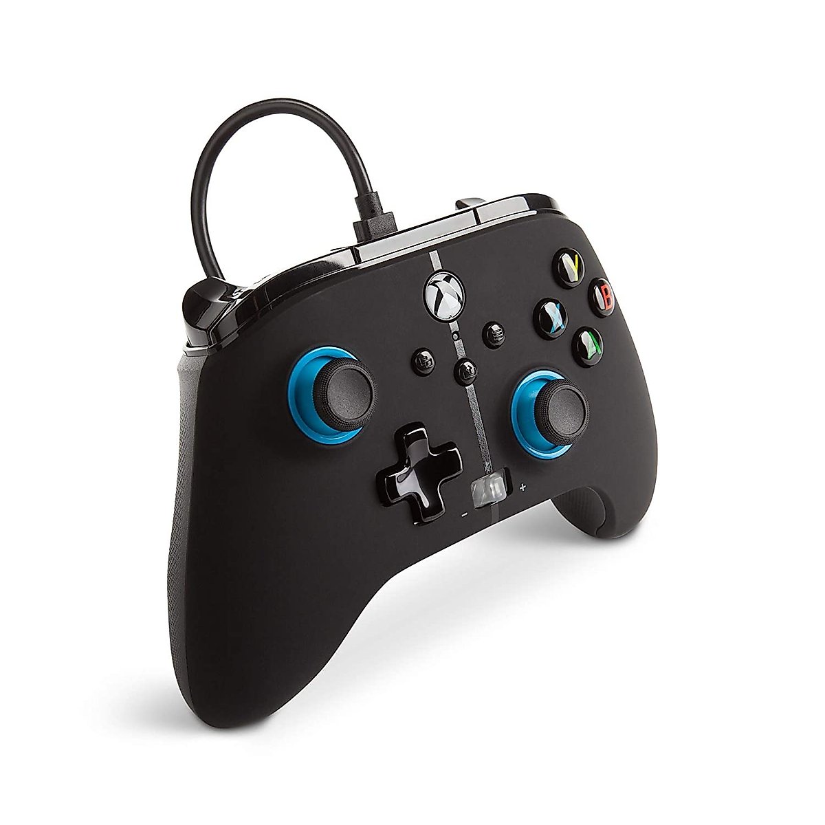 PowerA Enhanced Wired Controller for Xbox Series X|S - Blue Hint, gamepad, wired video game controller, gaming controller, Xbox Series X|S, Officially Licensed for Xbox