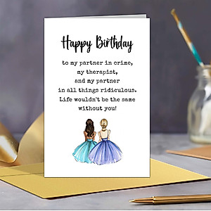 Qiyepbro Best Friend Birthday Card, Birthday Card for Bestie, Friendship Birthday Card, Bestie Thank You, Funny Birthday Cards for Women Friends
