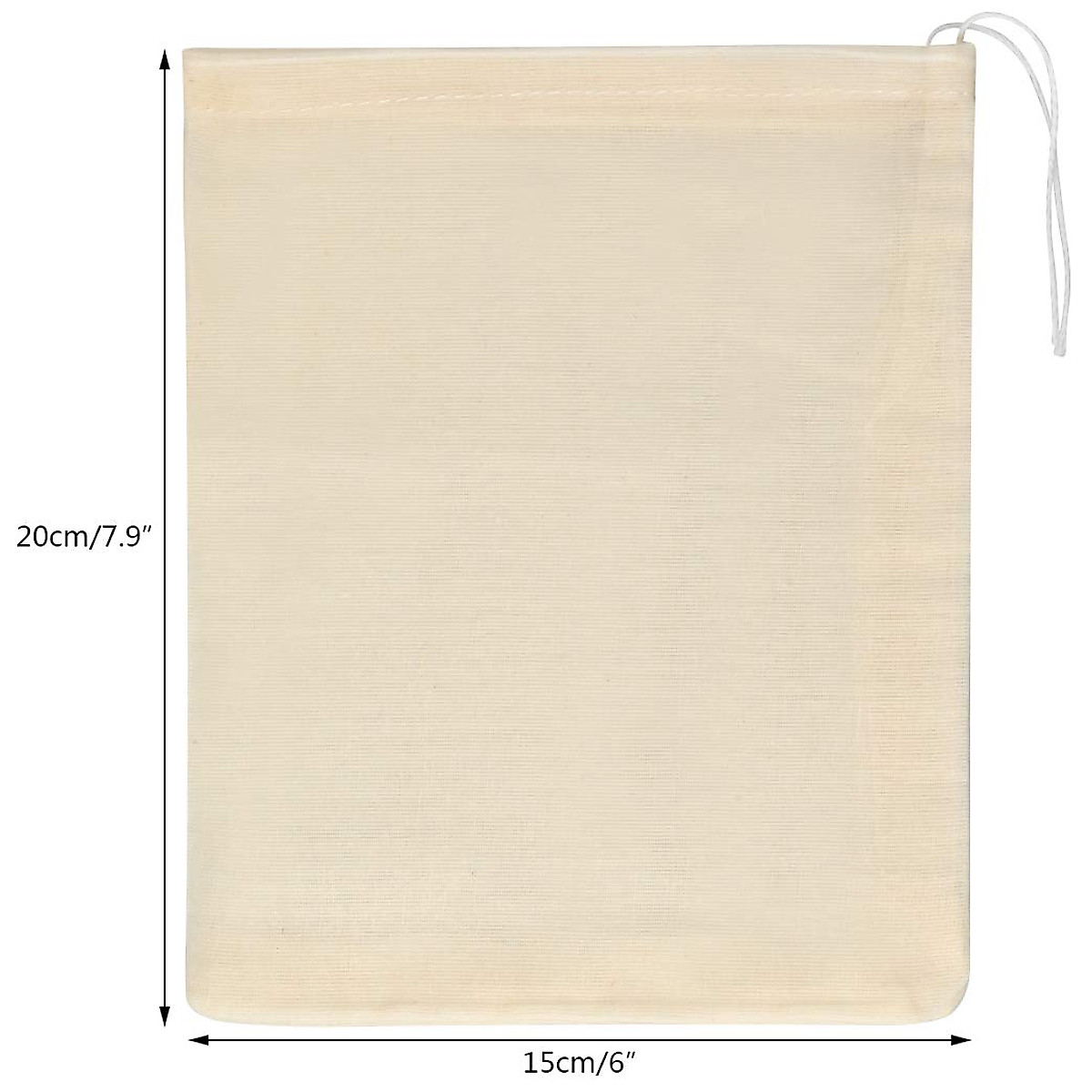 Tayfremn 100pcs Cotton Drawstring Bags, Reusable Muslin Bag Natural Cotton Bags with Drawstring Produce Bags Bulk Gift Bag Jewelry Pouch for Party Home Storage Wedding(6 by 7.9 inches)