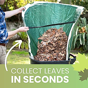Flavfar Industrial Leaf Collector and Lawn Garden Bag (Pop Up) Multipurpose Garden Tool, Trash, Waste Collection Bucket | Foldable Dustpan, Reusable Leaf Shaped, Heavy-Duty Tote
