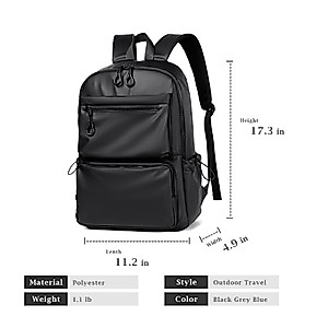 DEARART Travel Laptop Backpack, College School Computer Bag, Durable & Water Resistant & Lots Pockets Backpacks For Men Women, Fits 15 inch Notebook, Black Book bag