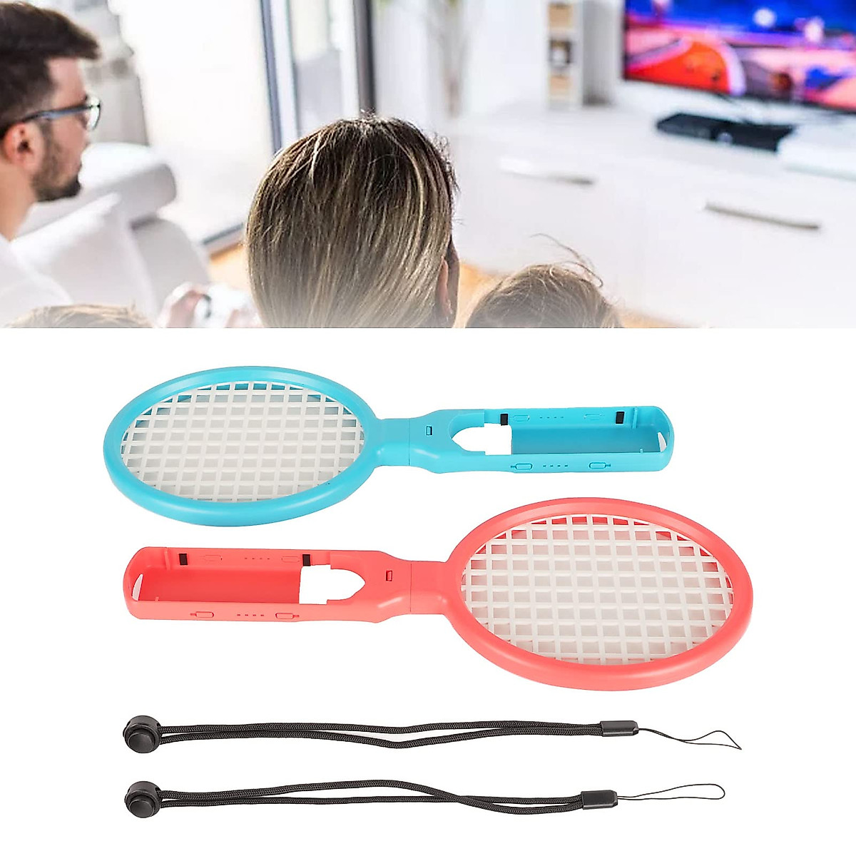 Tennis Racket for Switch, ABS Lightweight Tennis Game Controller, 2 Game Console Tennis Rackets for Switch Game Controller