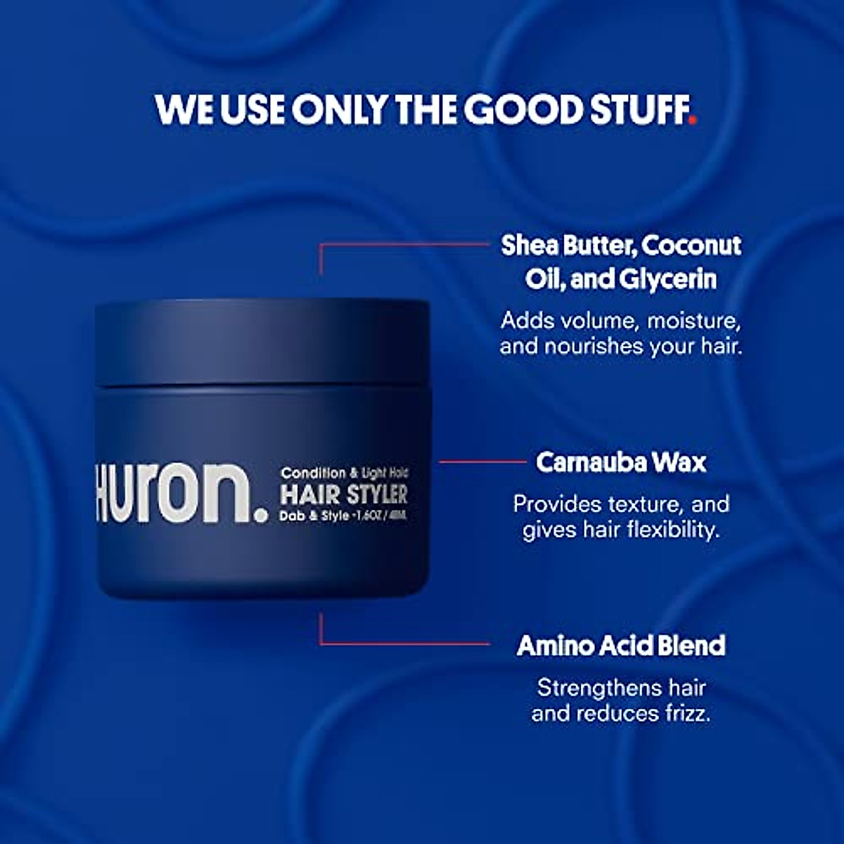 Huron - Men's Versatile Grooming Cream with Light Hold and Matte Finish. Conditions & Smooths Hair. Fresh, Clean Scent. 100% Vegan. 1.6 oz.