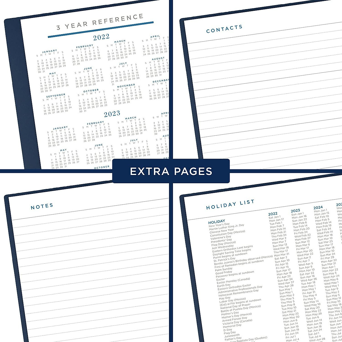 AT-A-GLANCE 2022-2023 Planner, Weekly & Monthly Academic, 5-1/2" x 8-1/2", Small, Signature Lite, Navy (YP20LA20)