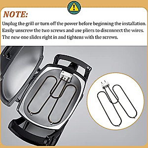 Sienson BBQ Grill Heating Element Compatible with Weber 2014 Weber 55020001 Q2400 Q240 Grills, Smoker and Grill Heating Element for Weber 70127,120 Volts 1500 Watts Heating Element Replacement Part