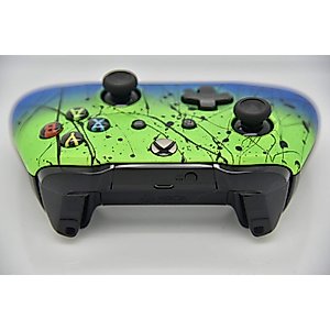 Hand Airbrushed Fade Custom Controller - Compatible with Xbox One (Matte Green & Blue)