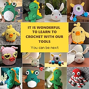 Mooaske Crochet Kit for Beginners with Crochet Yarn - Beginner Crochet Kit for Adults with Step-by-Step Video Tutorials - Crochet Kits Model Dinosaur