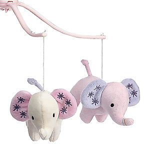 Bedtime Originals Elephant Dreams Pink Musical Baby Crib Mobile Soother Toy