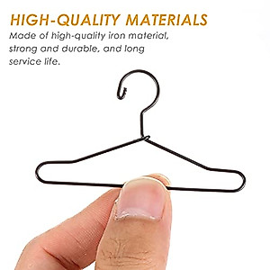 EXCEART 20 Pcs Doll Clothes Hanger Metal Doll Outfit Hanger Wardrobe Doll Clothes Accessories for Doll Clothes Gown Dress Outfit 65mm Black
