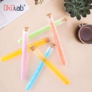 Okulab Clear Glass Test Tubes 50PCS, 16x150mm (20ml) Glass Test Tube with Cap and Brush for Scientific Plants, TTGS02A50