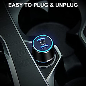 ELZO Dual USB C Car Charger Fast Charging 36W Type C Car Charger PD 3.0 Adapter Compatible with iPhone 14/13/12 Pro/Max/Mini/11/X/XS/XR/8/Plus, Galaxy S22/S21/S20/S10/S9, Pixel 6/5/4a/4/3a, iPad Pro