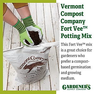 Vermont Compost Company Fort Vee - Organic Potting Soil Mix | High-Nutrient Compost-Based Potting Soil for Indoor & Outdoor Container Seed Starting, Plants & Vegetables Organic Gardening | 40 Quarts