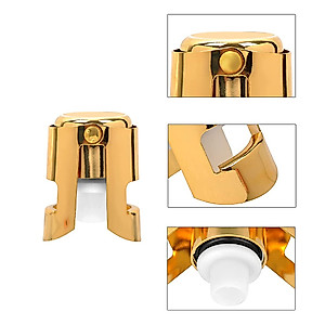 Champagne stoppers - Professional Sparkling Wine stopper, Silicone sealed Leak proof Champagne bottle cork, Suitable for all standard wine bottle size - Plug Built-In pressure pump