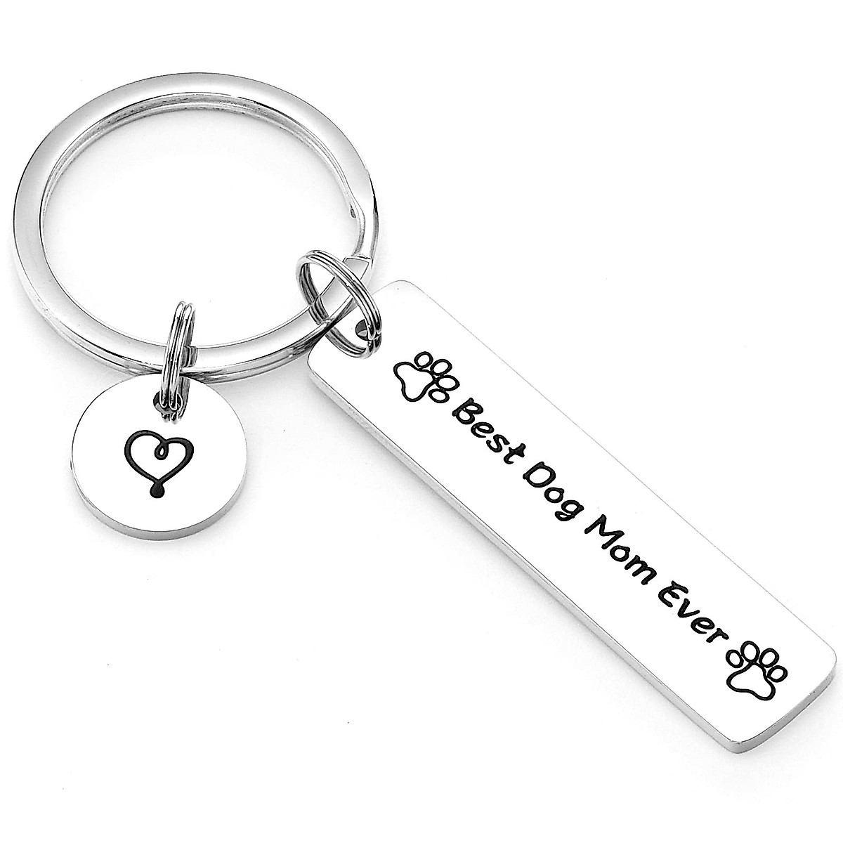 Kivosliviz Dog Mom Keychain Pet Mom Gifts Animal Lover Gifts Best Dog Mom Ever Keychain