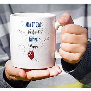Christian Gift for Husband and Father - Prayers - Navy Multicolor Unisex Sweat - 11 Oz White Ceramic Coffee Mug