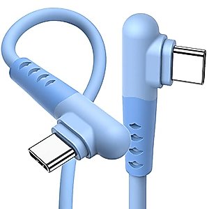 Super Fast Charging USB C to USB C Cable 60W 2Pack 3FT & 1FT Short USB C 90 Degree Type C to Type C Cable Fast Charging for Samsung S22 Note 20 iPad Pro MacBook Tablets LG Google etc.