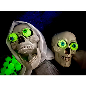 GiftExpress 24ct, 32MM Glow in The Dark Eyeball/Glow in The Dark Bouncy Ball/Halloween Supplies/Halloween Treats/Halloween Toys/Toy Eyeball (24 pc Eyeball)