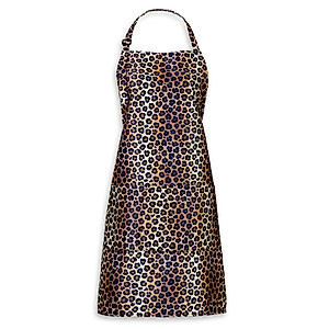 Plum Hill Leopard Cheetah Apron for Hair Stylists, Cosmetology, Make-up Artists, Beauticians - Waterproof Apron; Bleach Proof Aprons for Hair Coloring Eyelashes, Brows, Esthetician Aprons for Women