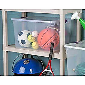 Sterilite 66 Quart Clear Latch Lid Storage Container Tote, 6 Pack, and 6 Quart Clear Latch Lid Storage Container Tote, 12 Pack for Home Organization