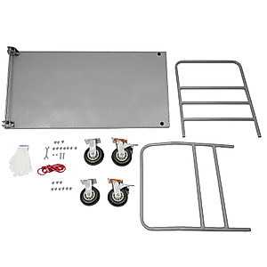 Platform Truck Cart, 48in x 24in Foldable Push Cart Dolly 2200LBS Capacity Steel Heavy Duty Moving Platform Trucks with 6'' Wheels Detachable Rear Guardrail (48in x 24in)