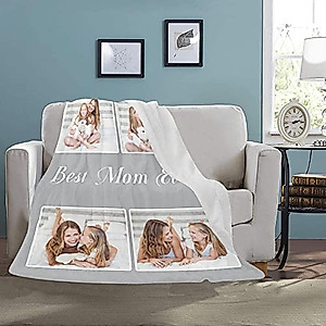 ADDARTS Mothers Day Blanket Personalized,Gift for Mom,Customized Photo Collage Mother Blankets,Picture Blanket for Mom Grandma