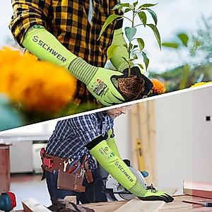 Schwer AIR-SKIN Arm Sleeves S901 for Thin Skin and Bruising, ANSI A6 Cut Resistant Arm Protectors for High Risk Work, UPF50+ UV Protection Cooling Farmer Sleeves for Gardening, Lightweight, Breathable