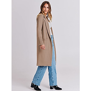ANRABESS Women Cardigan Oversized Open Front Sweater Coat Lady Blazer Jacket Fall Outwear Coatigan 2024 Trendy Outfits Khaki Medium