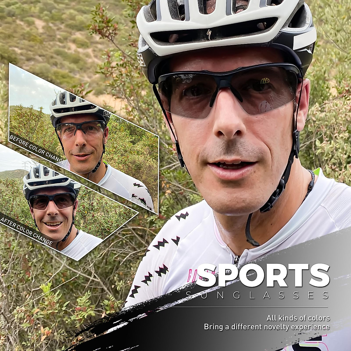 SCVCN Photochromic Sport Sunglasses Cycling Clear Glasses Men Women UV400 Protection MTB BMX Fishing Running Riding Golf Driving Bike Softball Baseball 04