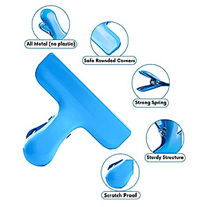 Croc Jaws Chip Clips, Stainless Steel, 3 Inches, Pack of 4, Multicolor