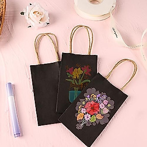 Moretoes Black Mini Gift Bags Bulk 30pcs, 6 x 3.5 x 2.4 Inches Gift Bags With Handles, Paper Bags Bulk Party Favor Bags Candy Bags Small Business Bags