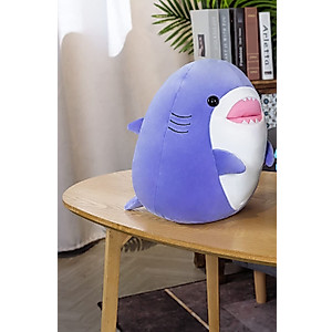 COSGOO 17 Inch Soft Purple Shark Plush Hugging Pillow Cute Shark Stuffed Animal Plushies Shark Doll Toy Kids Stuffed Animals Shark Plush Toys for Birthday, Valentine, Christmas or Daily¡­