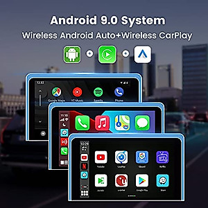 CarlinKit Dash Cam with Wireless CarPlay & Wireless Android Auto Adapter Dash Camrea, 4G+64G, Built in GPS, Support YouTube, Netflix
