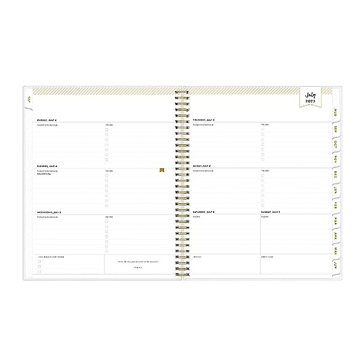 2023-2024 Day Designer Elle Frosted Polypropylene Weekly/Monthly Academic Planning Calendar, 8-1/2" x 11", Blue, July 2023 to June 2024, 142487