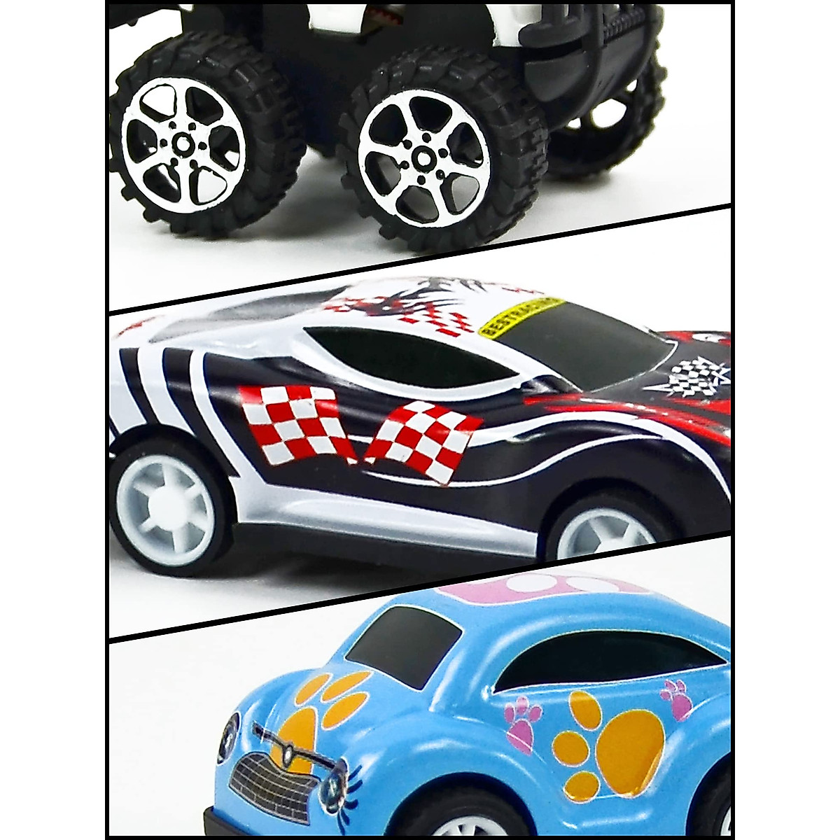 Vileafy 26 Pack Different Pull Back Cars for Kids Party Favors, 3 Styles of Small Vehicles for Kids 3-5 Years Old, Great Toys for Class Prizes, Treasure Box and Party Favors