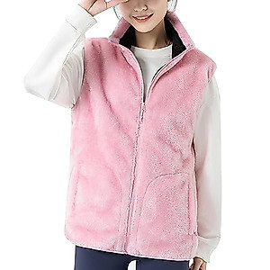 ysgfhgjw Deals Of The Day Fleece Heated Vest For Men Women 2023 Winter Casual Sleeveless Zip Up Warm Heated Vest Jacket (Not Included Battery) Pink Xxl