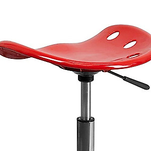 Flash Furniture Taylor Vibrant Red Tractor Seat and Chrome Stool