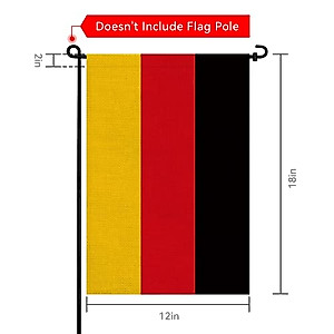 Pretty_jessie Germany Flag German Garden Flags 12x18 Double-Sided Small Burlap Yard Flag Decorations for Outdoors(Germany)