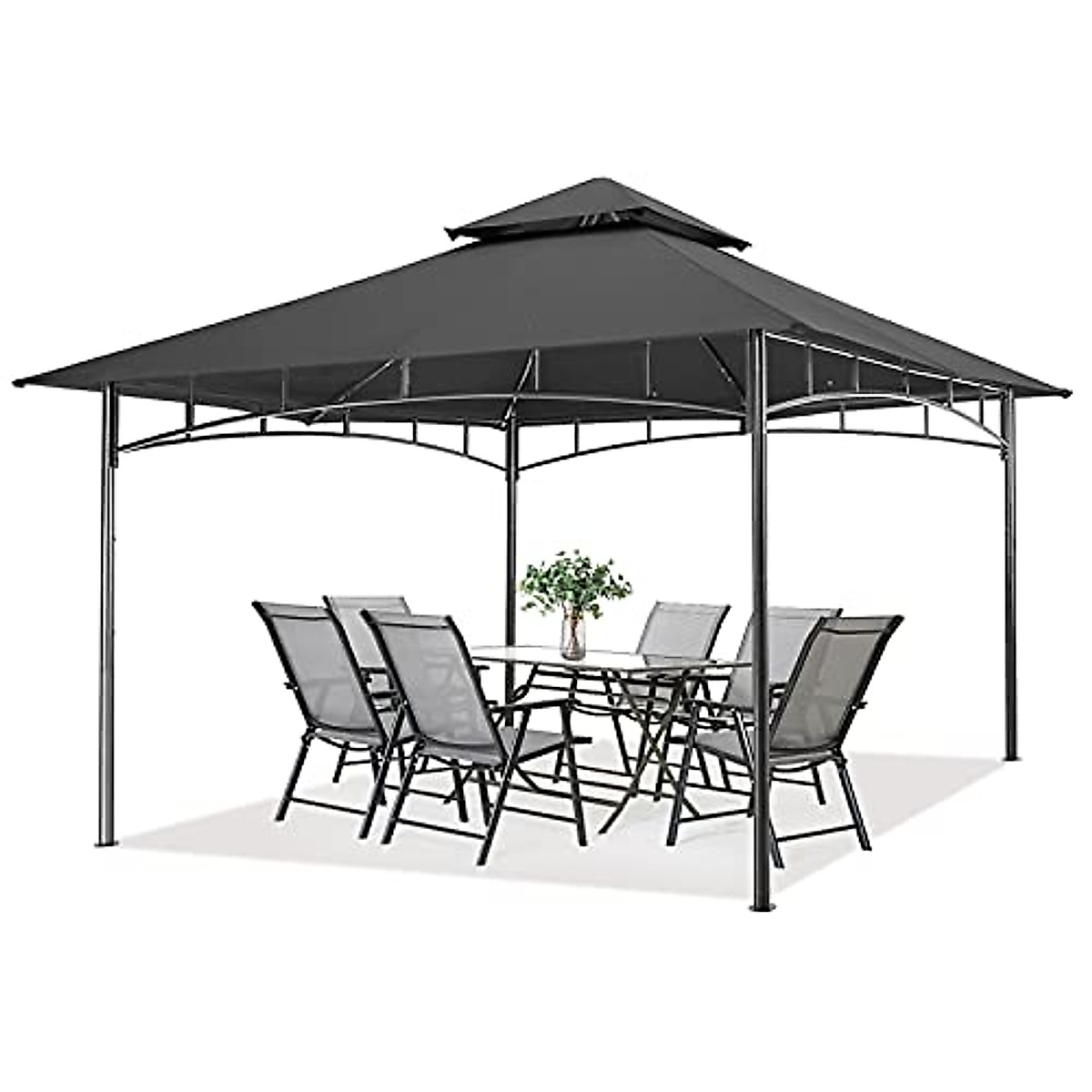 MASTERCANOPY Outdoor Garden Gazebo for Patios with Stable Steel Frame(11x11, Dark Gray)