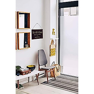 NIKKY HOME Life is Full of Choices Remove Your Shoes Or Scrub The Floor Wooden Wall Decorative Sign 9.82 x 0.37 x 5.3 Inches Black