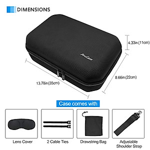 ProCase Hard Travel Case Compatible for Meta Oculus Quest 2 VR Gaming Headset, Shockproof Carrying Bag with Shoulder Strap for Controllers Accessories Storage, Also Fits Elite Strap -Black
