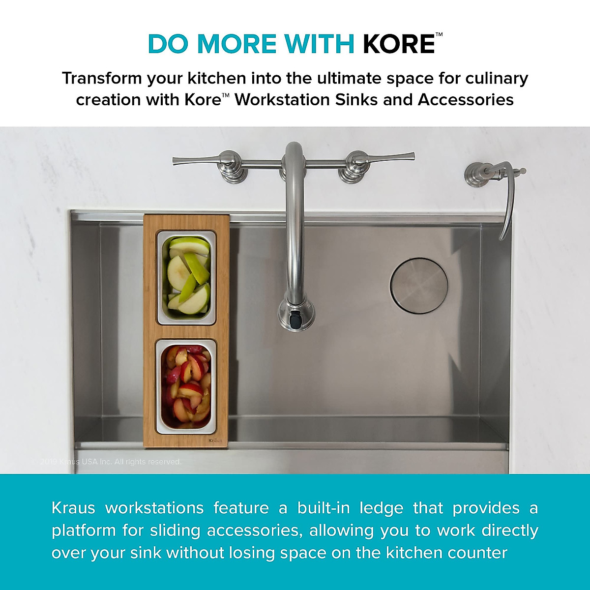 Kraus KSC-1001BB Kore Serving Bowl Workstation Sink, 2