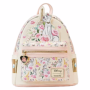Loungefly Aristocats Duchess in Paris Floral AOP Double Strap Shoulder Bag
