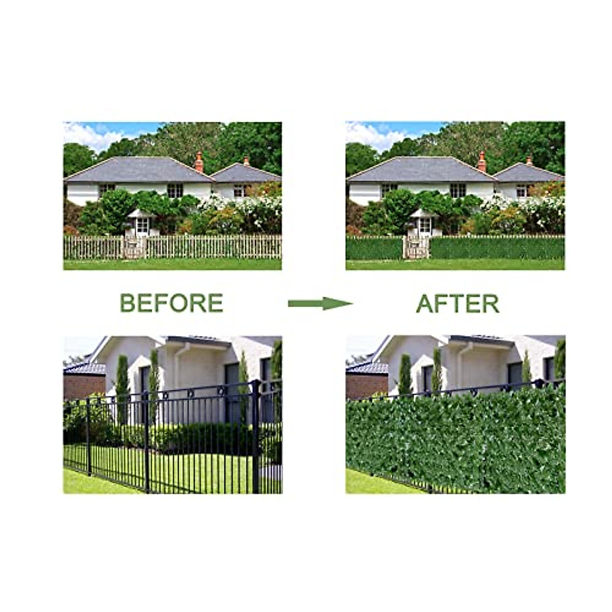 Bybeton Artificial Ivy Privacy Fence Screen - 40" X 120" UV-Anti Fake Leaves Vines - Patio Balcony Privacy, Garden, Backyard Greenery Wall Decor
