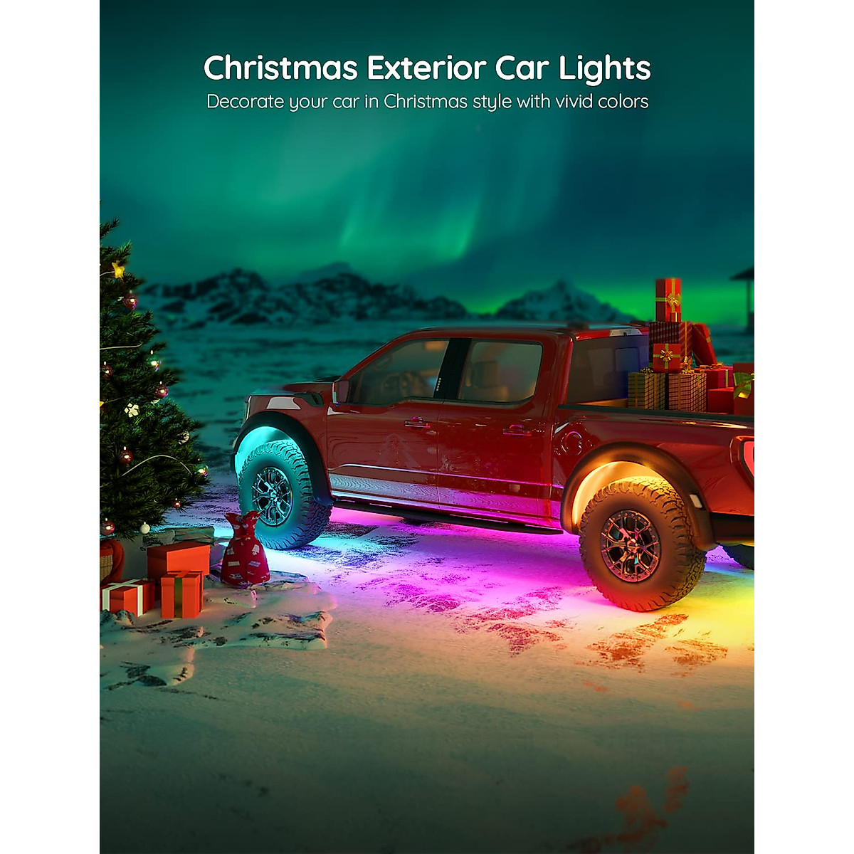 Govee RGB Interior Car Lights Bundle with Govee 8 pcs RGBIC Exterior Car Lights, App Control, DIY Mode and Music Mode