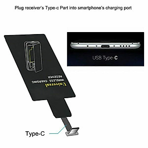 Wireless Charger PAD+External Receiver U01 for Samsung Galaxy A12 A22 A32 A42 A52 A72 4G 5G Black
