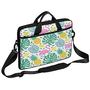Pineapple Palm Tree Laptop Computer Bag Waterproof Shoulder Messenger Bag 13-15 inch Durable Laptop Tote Bag with Shoulder Strap Handle Lightweight Crossbody Briefcase