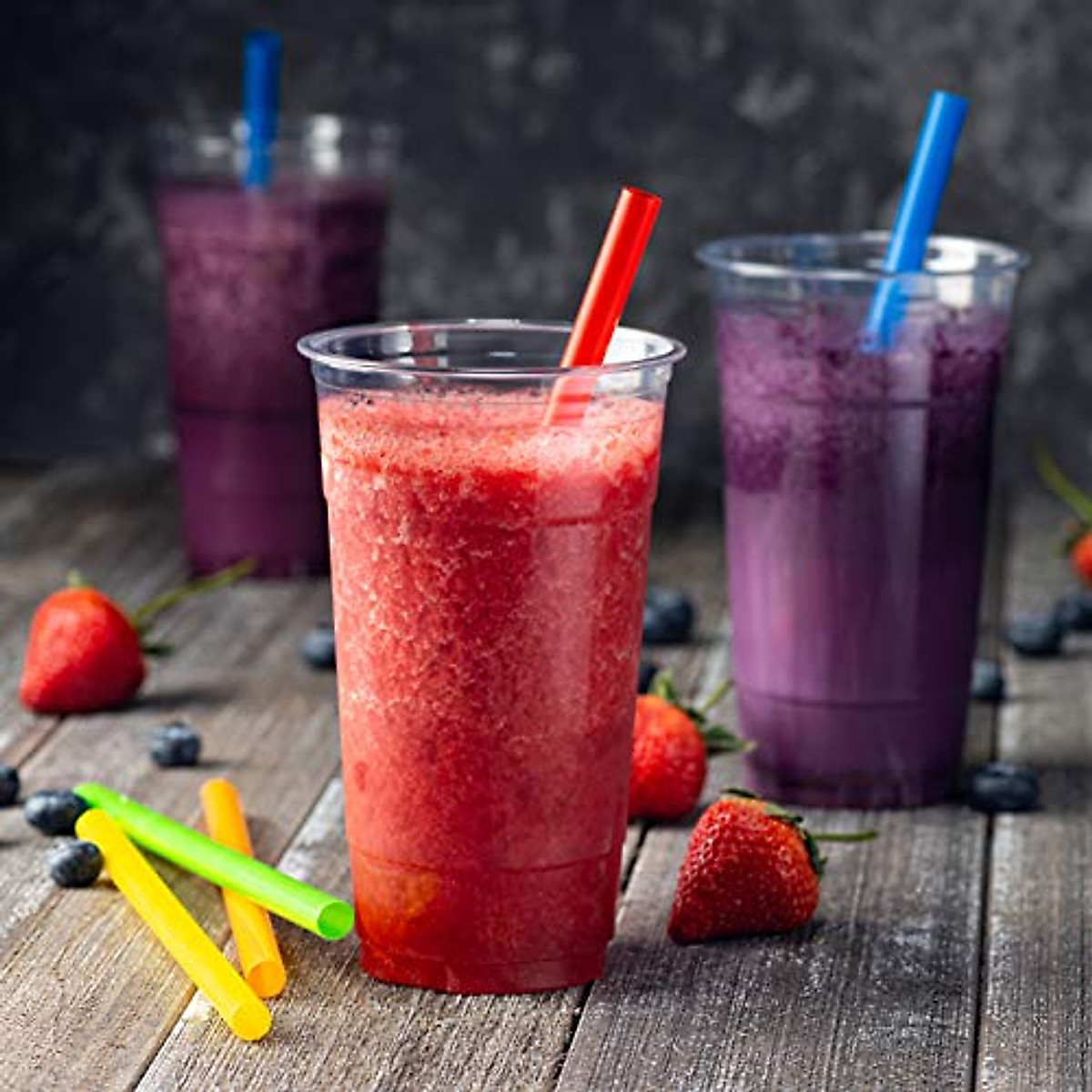 Clear Jumbo Smoothie Straws, Clear Disposable Wide-mouthed Large Milkshake Straws 9'' Inches High / Tall 100 pack