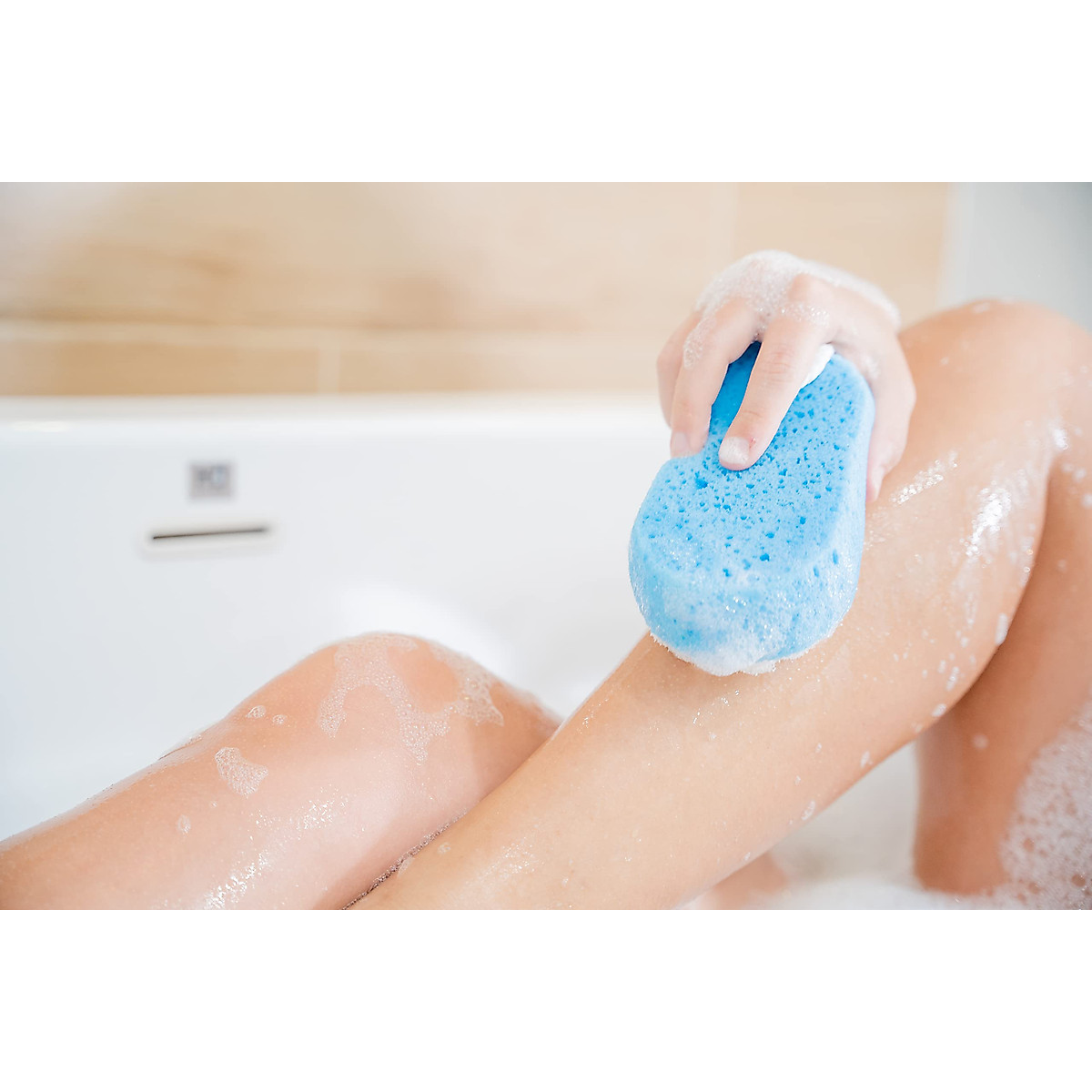 Scrubbing Bath Shower Body Sponge for Woman Man Kids -4 Pack- MR. Sponge Energizing Double Sided Bath Relaxing Massage Scrubbing Body Scrubber Loofah Deep Cleansing Loofah Exfoliating Body Scrubber